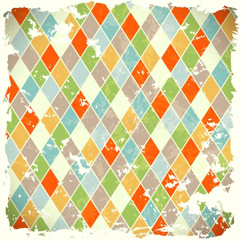 Fondo Retro Con Rombos Coloridos Ilustración del Vector - Ilustración ...