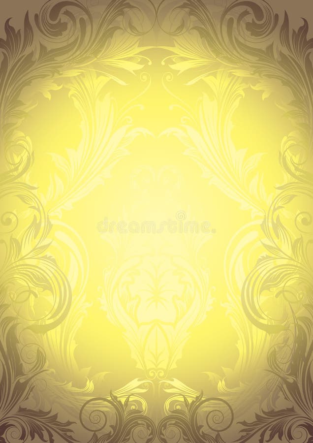 Fondo retro de oro floral ilustración del vector. Ilustración de ...