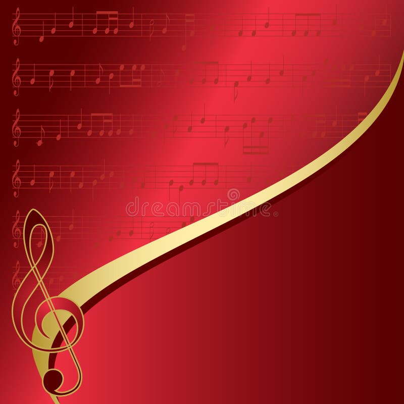 Fondo Rojo Con Las Notas Musicales Ilustraciones Stock, Vectores, Y ...