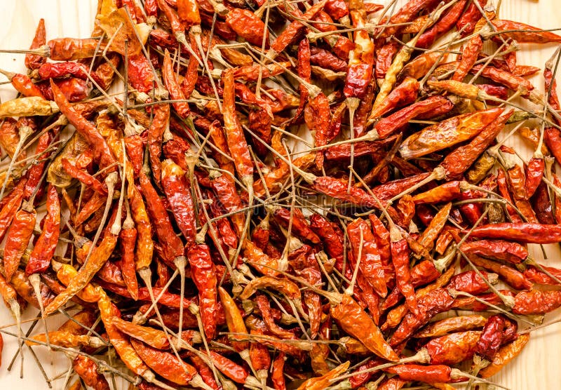 Fondo Secado De Las Pimientas De Chile Condimento Tailandés De La ...