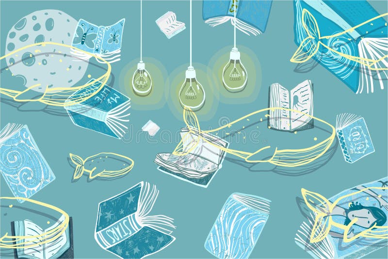 Diseño Del Fondo De La Literatura De Los Libros Ilustración del Vector ...