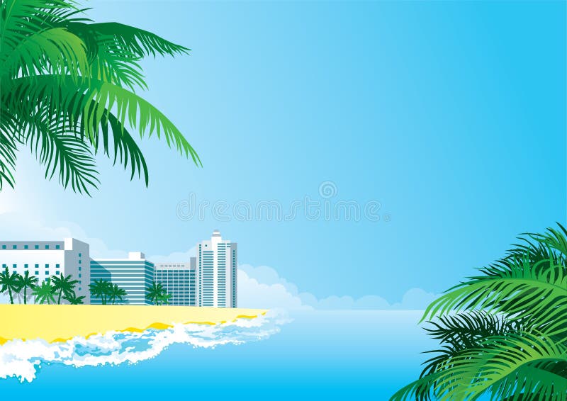 Fondo tropical ilustración del vector. Ilustración de verano - 38779490