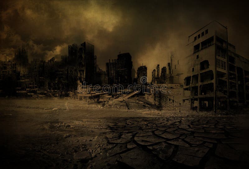 Ciudad destruida stock de ilustración. Ilustración de ruina - 38777324