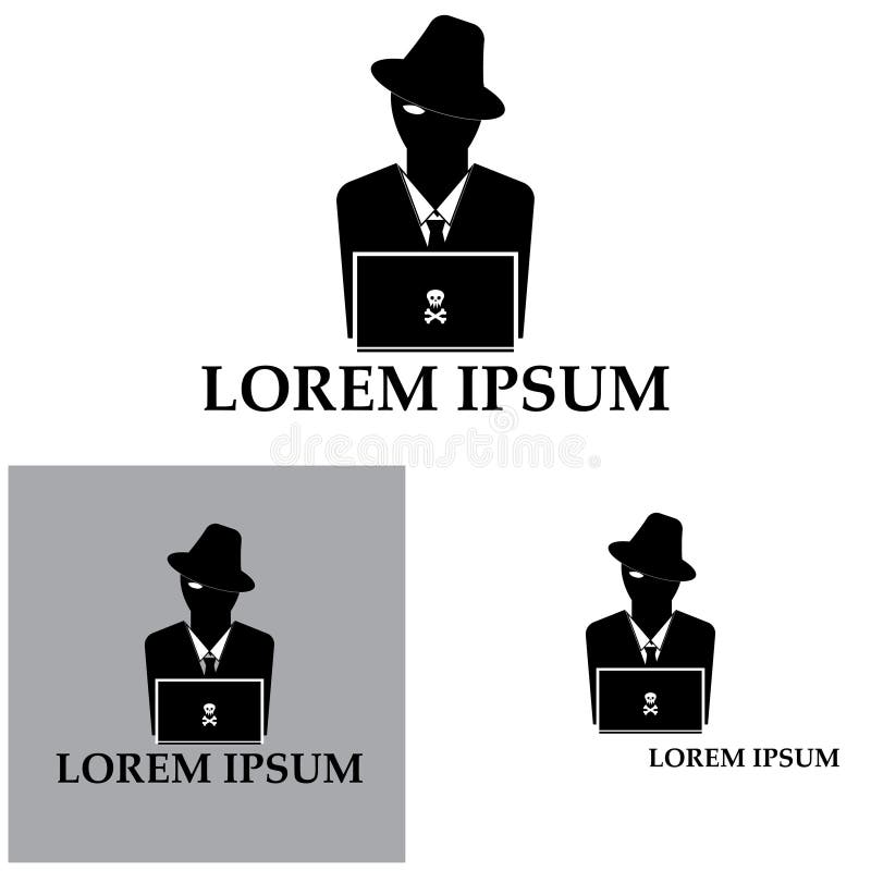 Fondo Vectorial Del Logotipo Del Icono De Hacker Ilustración del Vector ...