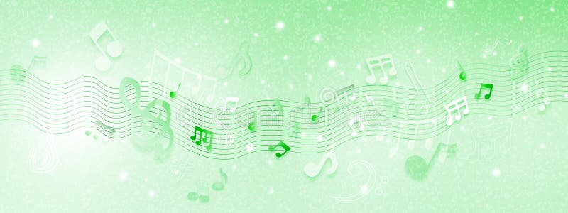 Fondo Verde Con Notas Musicales Stock de ilustración - Ilustración de ...