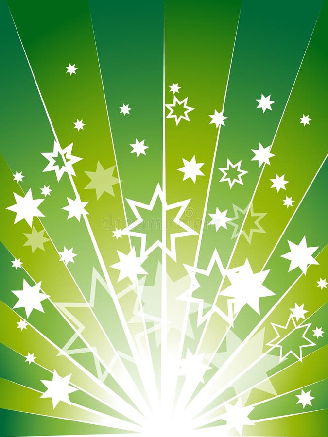 Fondo De Explosión Verde Con Muchas Estrellas Stock de ilustración ...