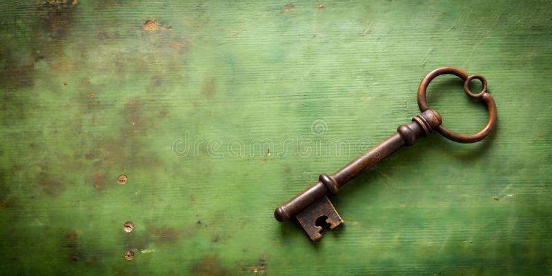 Fondo Verde Oliva Con Una Llave Oxidada Imagen de archivo - Imagen de ...