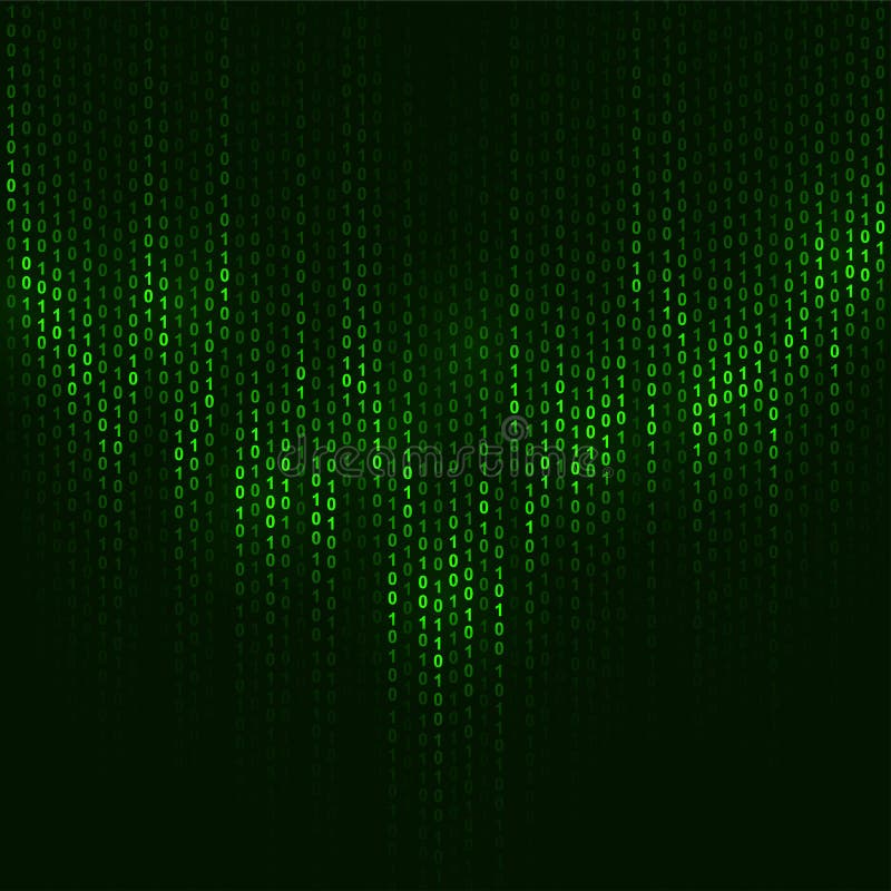 Fondo Verde Oscuro Del Código Binario Ilustración del Vector ...