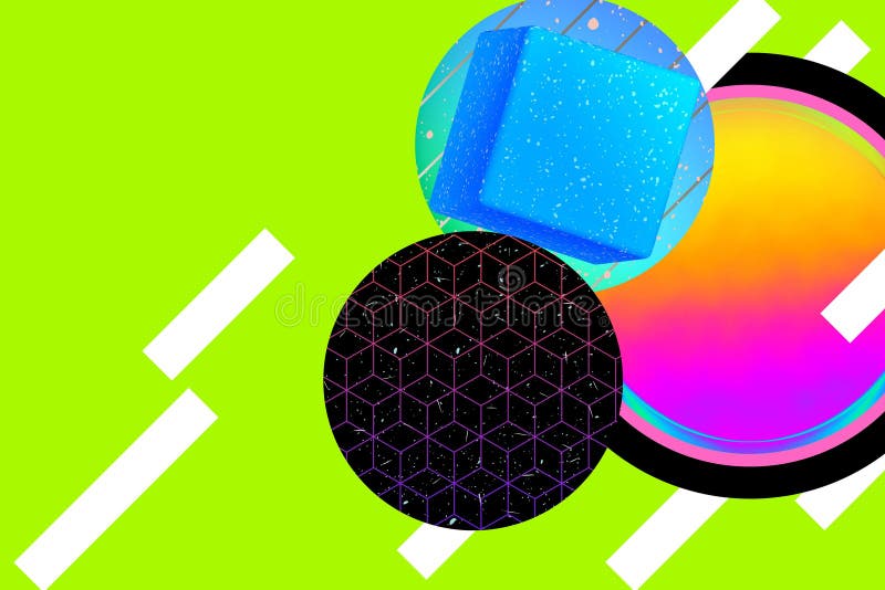 Fondo Verde Y Tres Elementos Stock de ilustración - Ilustración de ...