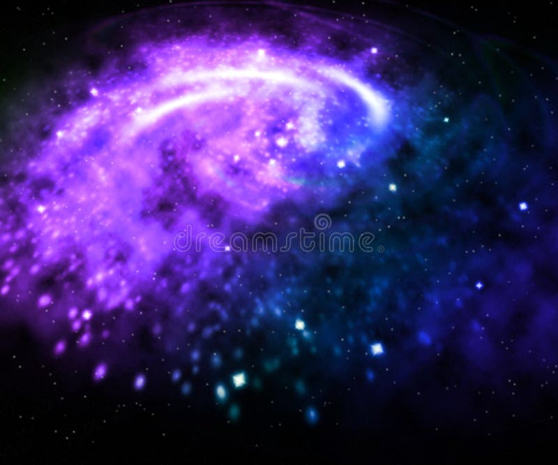Fondo Violeta De La Galaxia Con La Luz, Estrellas Ilustración Del ...