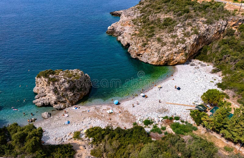Foneas Beach in Messenia, Southern Peloponnese, Greece Stock Image ...