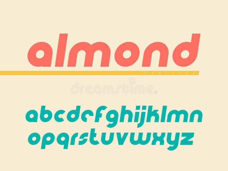 Rounded Lowercase Font. Latin Alphabet Letters Stock Vector ...