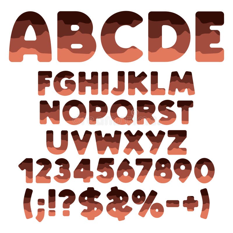 Font, Alphabet, Letter, Number from Layers. Isolated Vector Objects ...