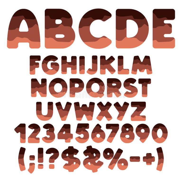 Font, Alphabet, Letter, Number from Layers. Isolated Vector Objects ...