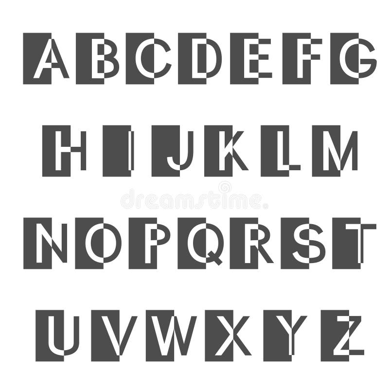 Black White Rope Font Alphabet Stock Vector - Illustration of sentence ...