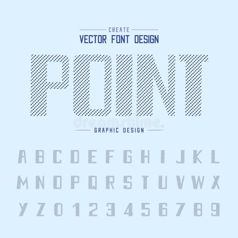 Dotted Font and Alphabet Vector, Bold Typeface and Number Design ...