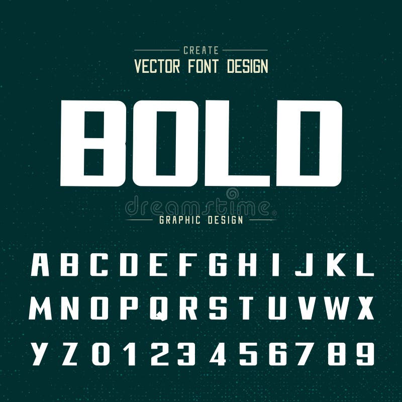 Font and Alphabet Vector, Bold Writing Typeface and Number Design ...