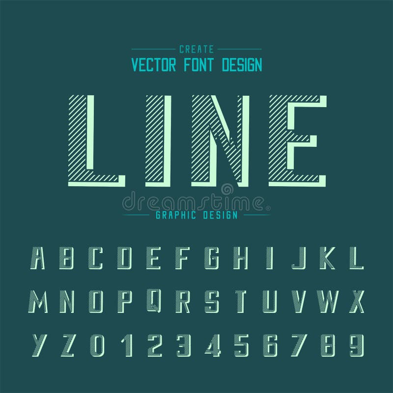 Font and Alphabet Vector, Line Bold Typeface and Number Design, Graphic ...
