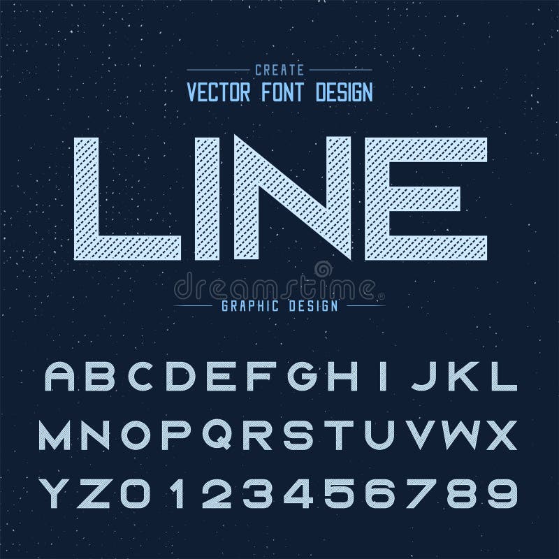 Line Dotted Font and Alphabet Vector, Design Typeface Letter and Number ...