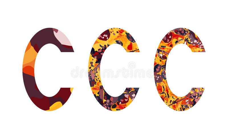 Letter C Bright Floral Element Colorful Alphabet Stock Illustrations ...