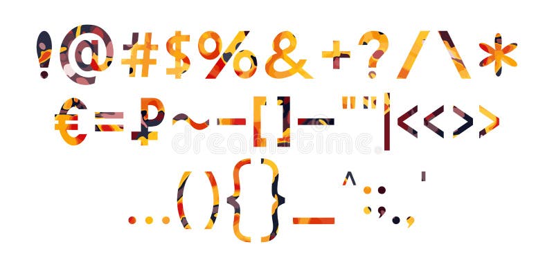 Punctuation Marks, Mathematical Symbols and Currency Symbols. Percent ...