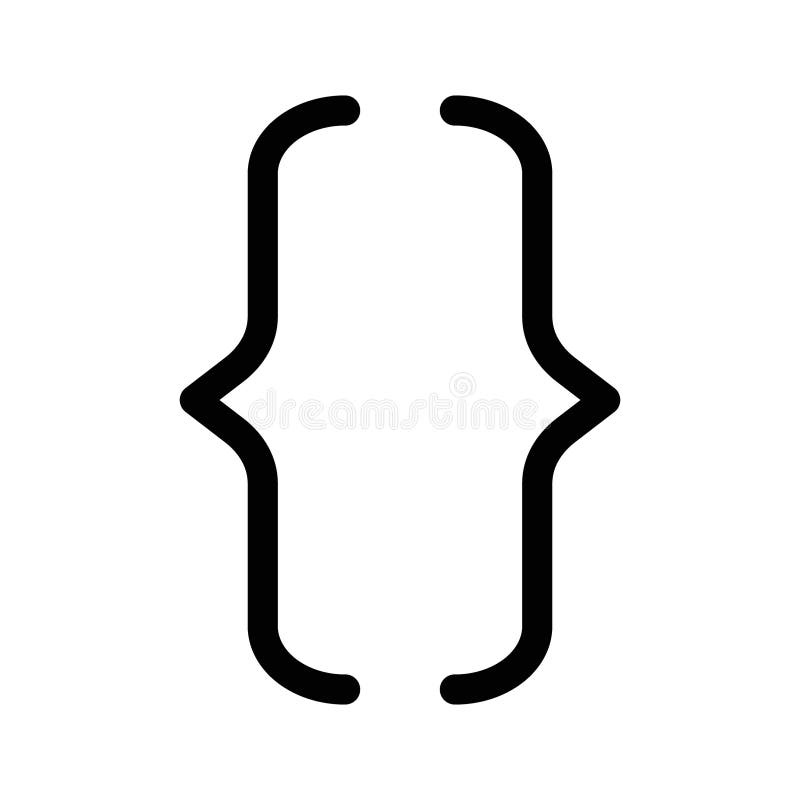 Font Brackets Icon Linear Logo Mark in Black and White Stock Vector ... Font Brackets Icon Linear Logo Mark in Black and White Stock Vector ...