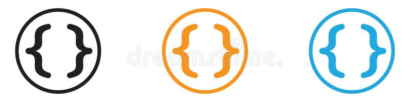 Font Brackets Vector Logo Set Collection for Web App Ui Stock Vector ...