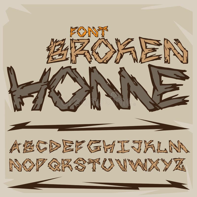 Font broken set stock vector. Illustration of letters - 81438600