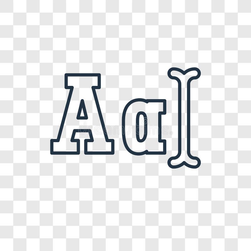 Font Concept Vector Linear Icon Isolated on Transparent Background ...