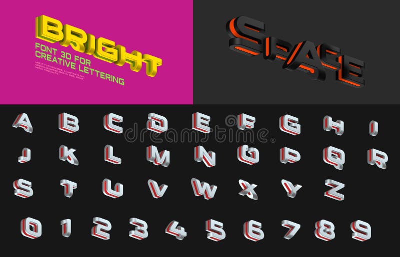 Font 3D Creative Technology Sci-fi Media Corporate Design Isolated 3D ...