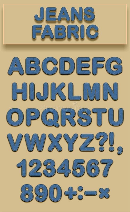 Denim font stock illustration. Illustration of illustration - 20682592