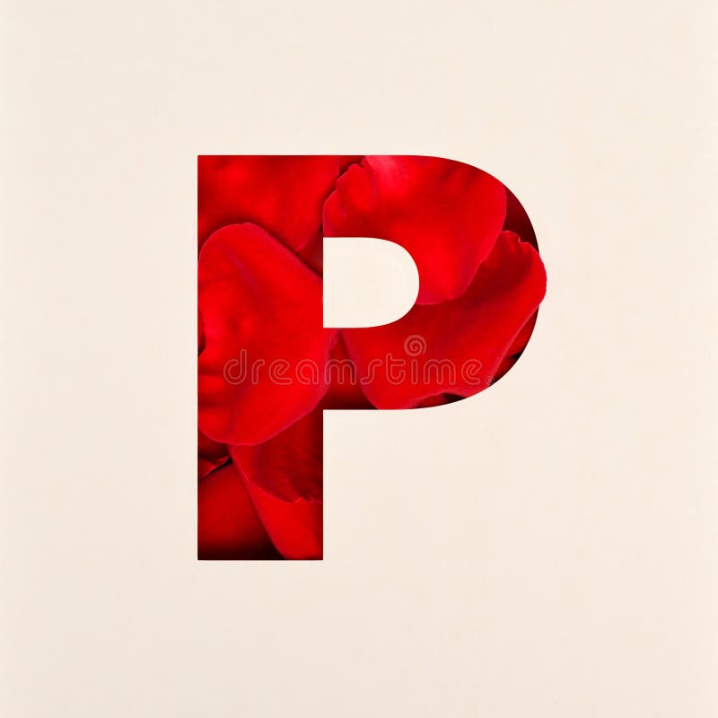 Font Design, Abstract Alphabet Font with Rose Petals, Realistic ...