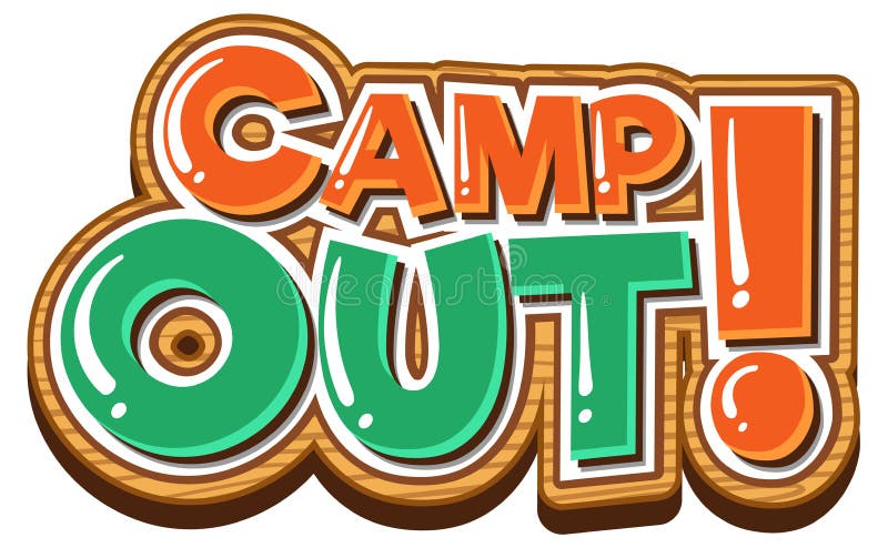 Font Design for Word Camp Out Stock Vector - Illustration of eps10 ...