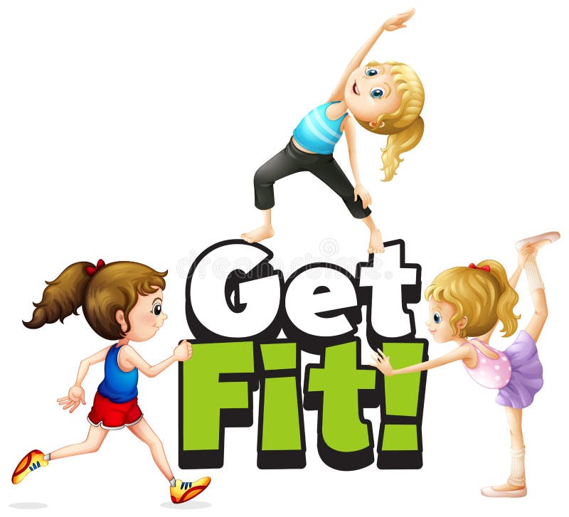 Font Design for Word Get Fit with Kids Doing Exercise Stock Vector ... Font Design for Word Get Fit with Kids Doing Exercise Stock Vector ...