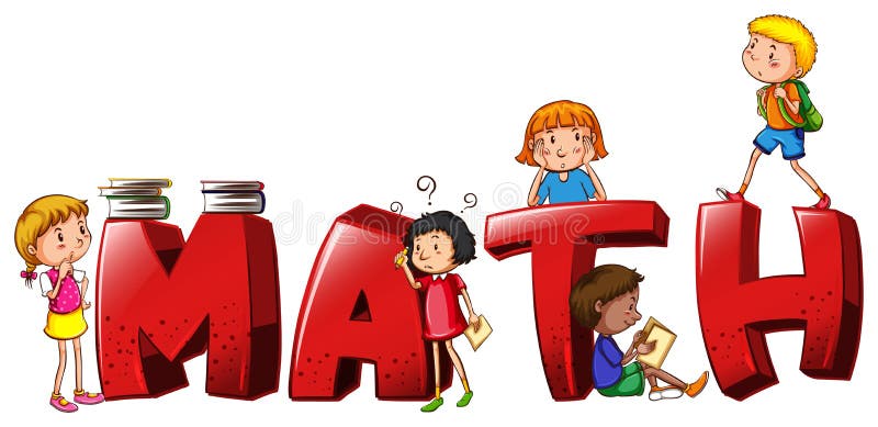 Font design for word math stock vector. Illustration of girl - 80464371