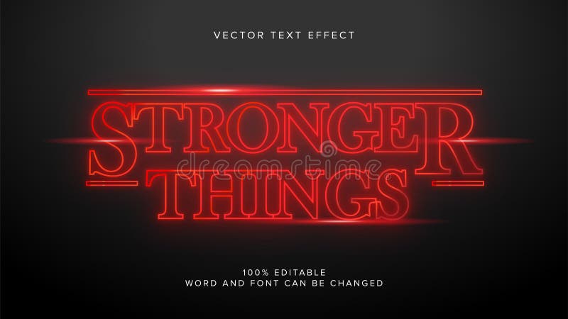 Font Effect Stranger Things Style Stock Vector - Illustration of line, font: 259231753