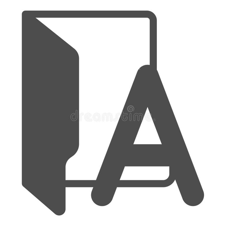 Font Folder Solid Icon, Windows Pack Concept. Vector Graphics Stock ...