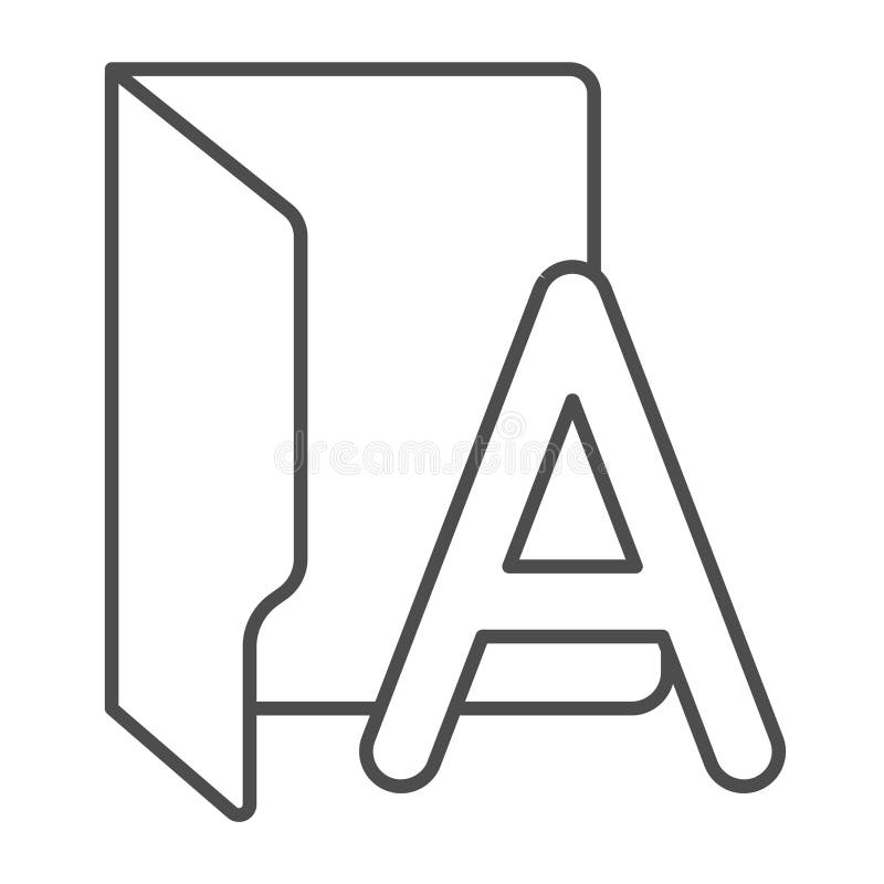 Font Folder Thin Line Icon, Windows Pack Concept. Vector Graphics Stock ...