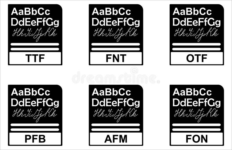 Font Format Icon Set Design Solid Style Stock Vector - Illustration of ...