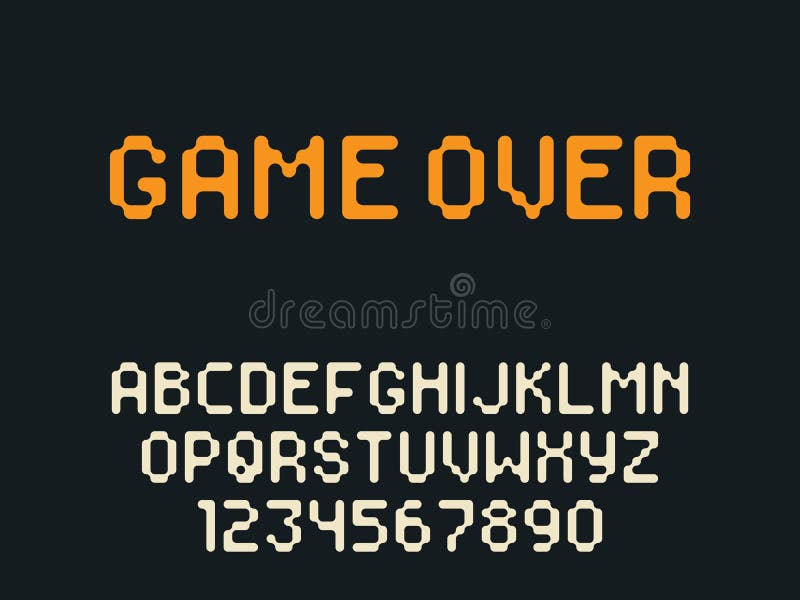 Vector Pixel Latin Alphabet Letters and Numbers. Rounded Pixel Font ...