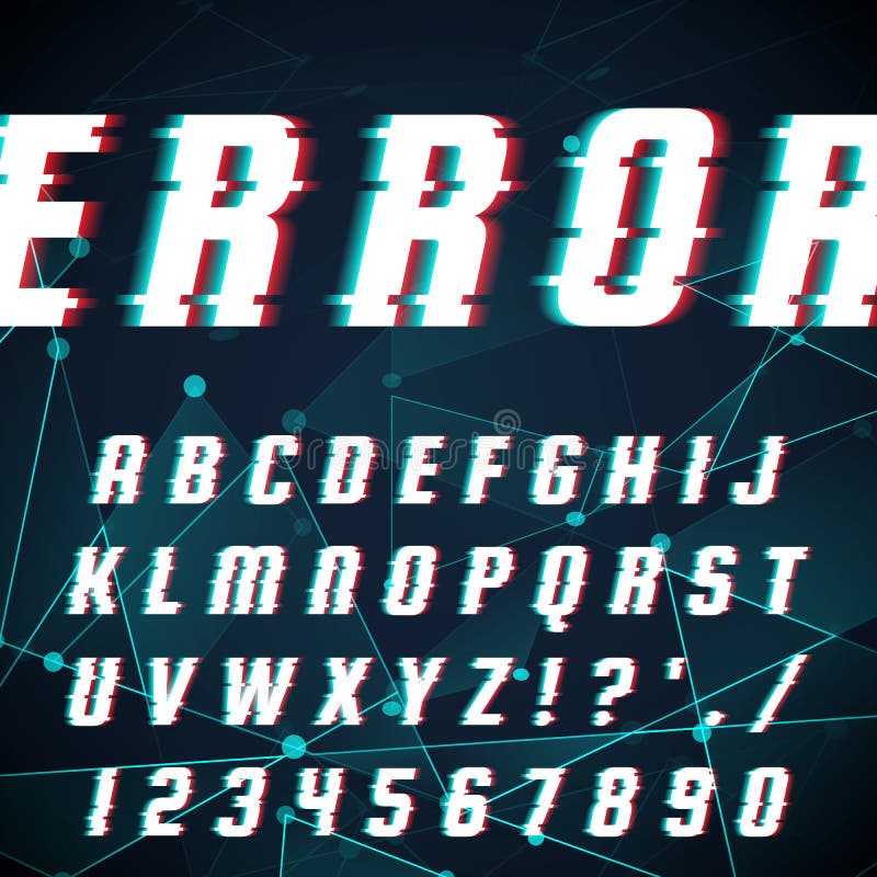 Font in glitch style. stock vector. Illustration of hipster - 108512866