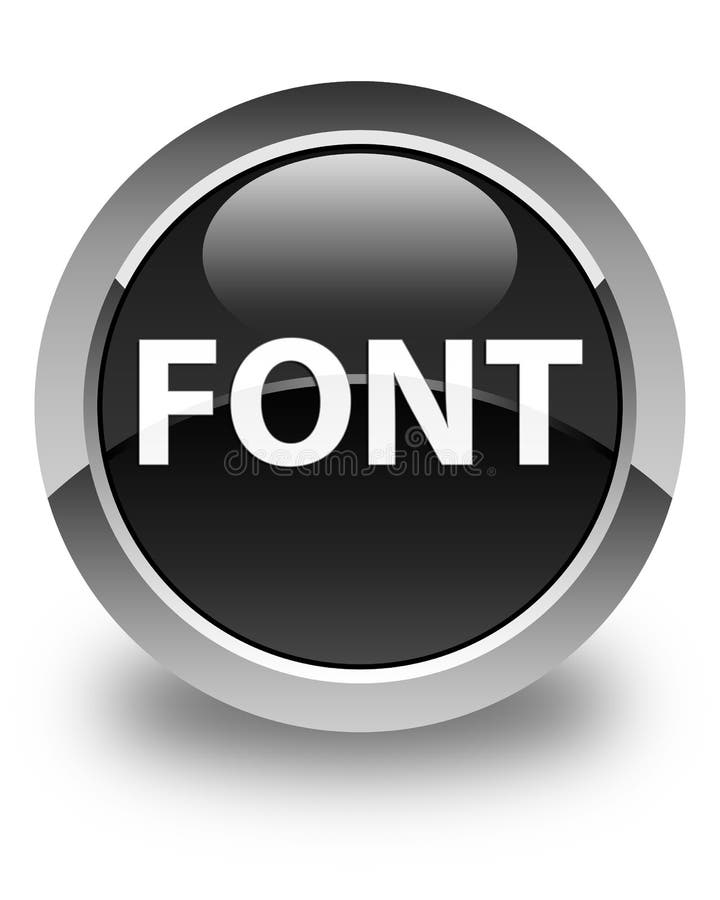 Font Glossy Black Round Button Stock Illustration - Illustration of ...