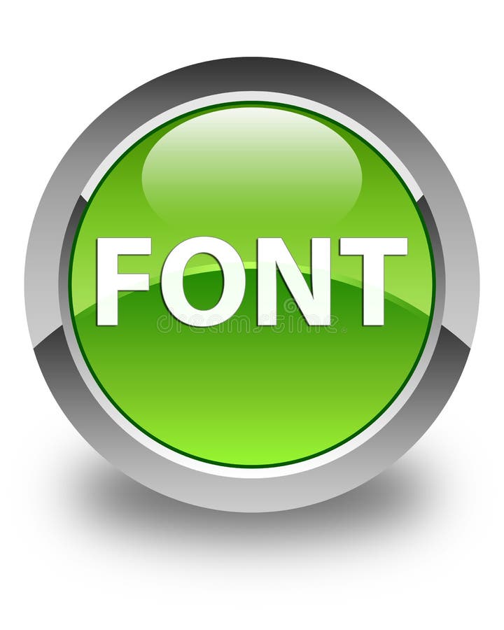 Font Glossy Green Round Button Stock Illustration - Illustration of ...