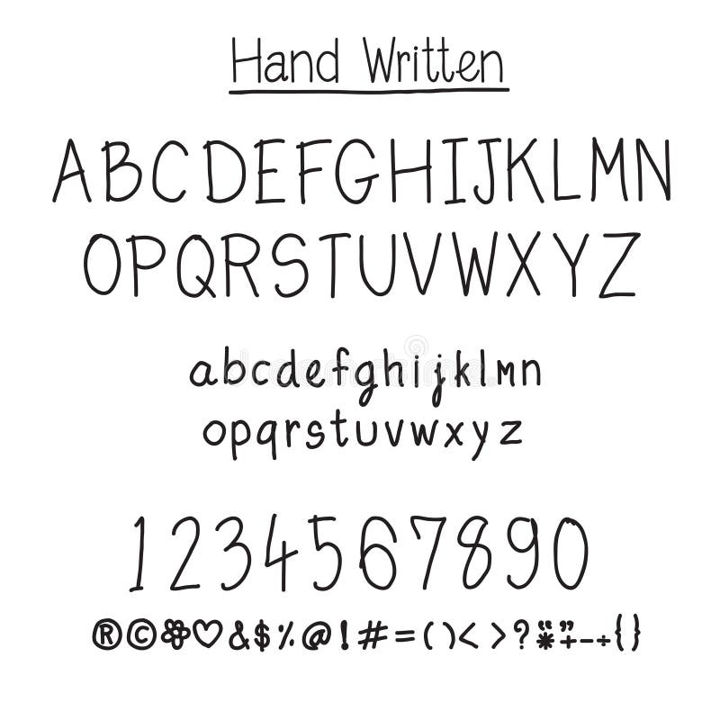 Font Hand Written Vector stock vector. Illustration of handwritten ...