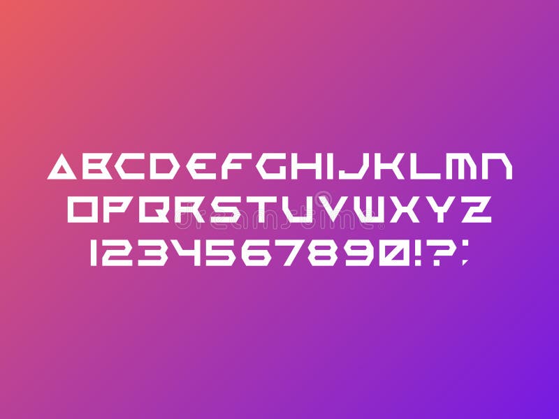 Vector Latin Uppercase Alphabet Letters and Numbers. Abstract ...