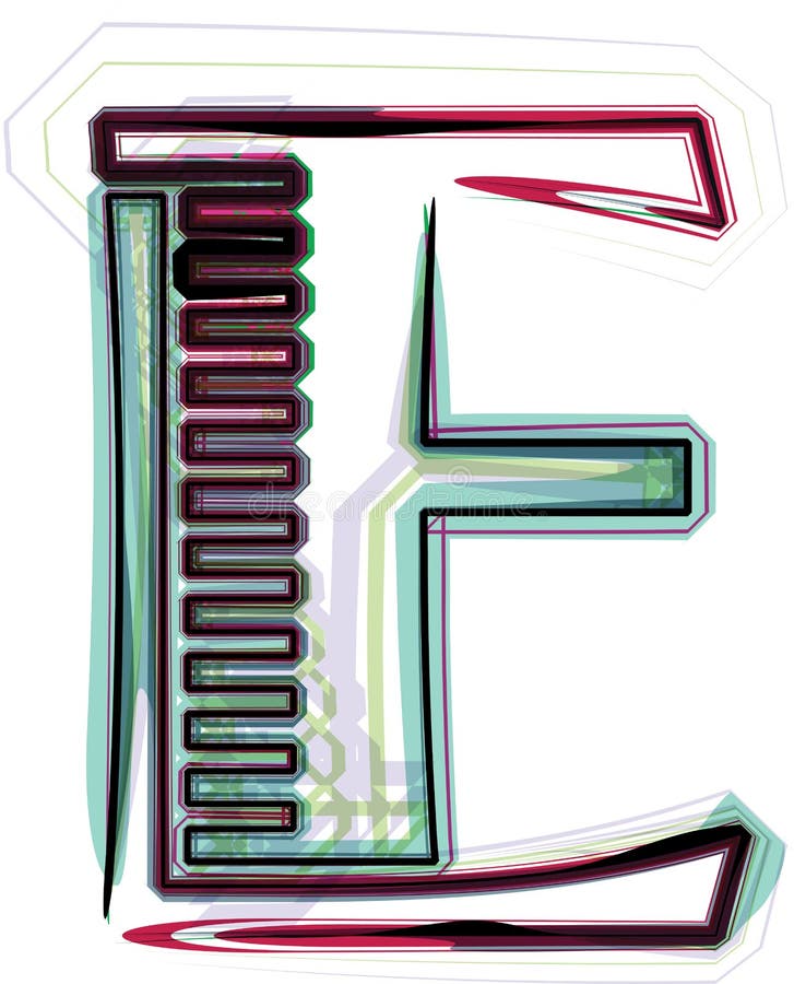 Font Illustration Letter E stock vector. Illustration of artistic ...