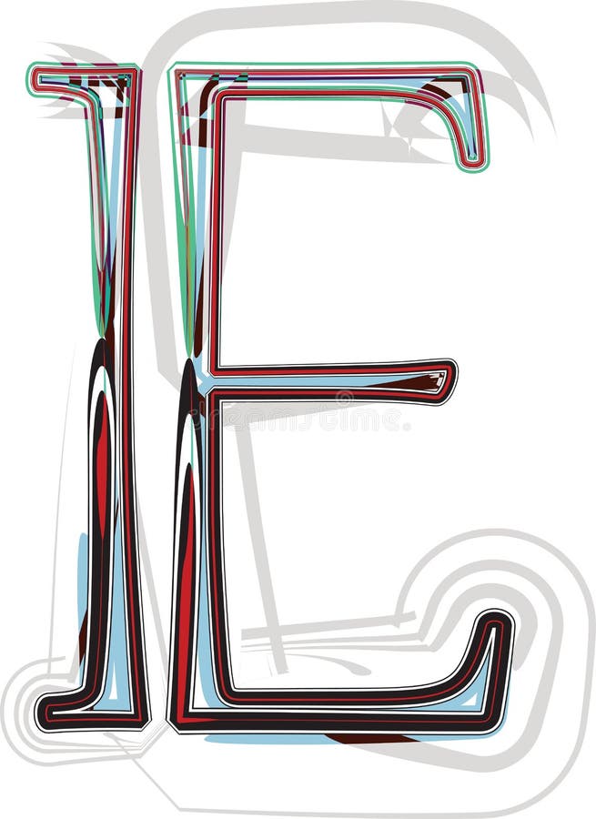 Font Illustration Letter E stock vector. Illustration of brushed ...