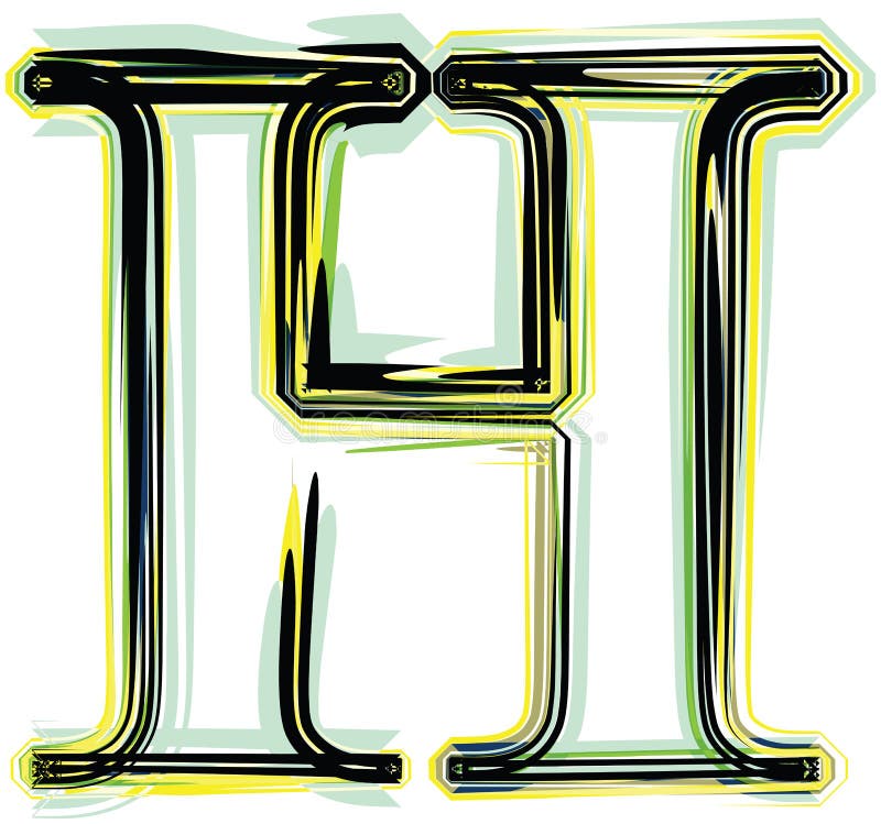Font illustration letter H stock vector. Illustration of concept ...