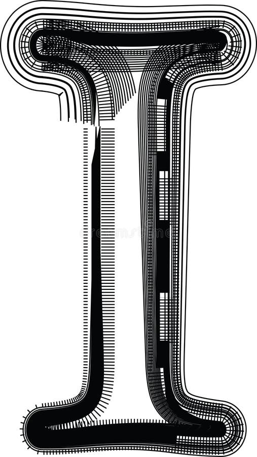 Font illustration LETTER I stock vector. Illustration of grungy - 101302102