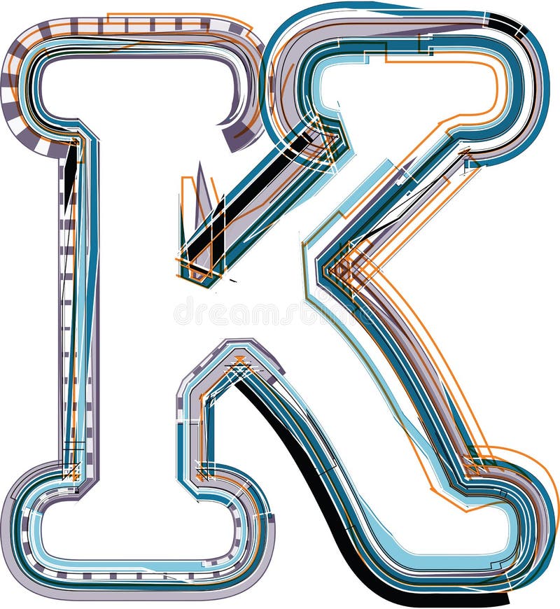 Font illustration LETTER K stock vector. Illustration of element ...